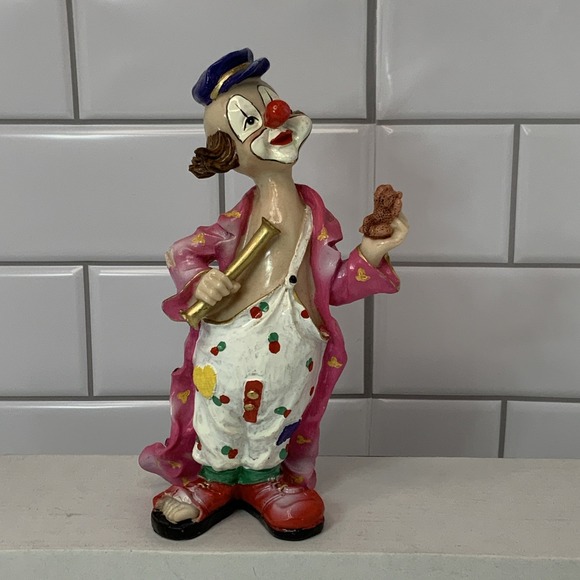 Fontanini | Art | Vintage Roman Fontanini Clown With Bear And Musical ...